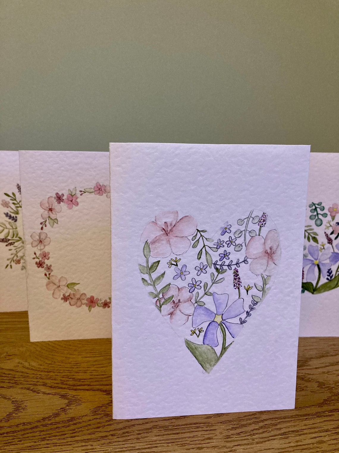 Set of 6 Hand Painted Floral Greetings Cards A6 Size for Any Occasion ...