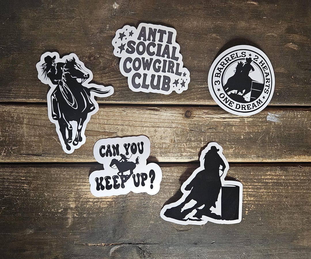 Horse Stickers, Barrel Racer Sticker Pack for Cowgirls, Sticker for ...