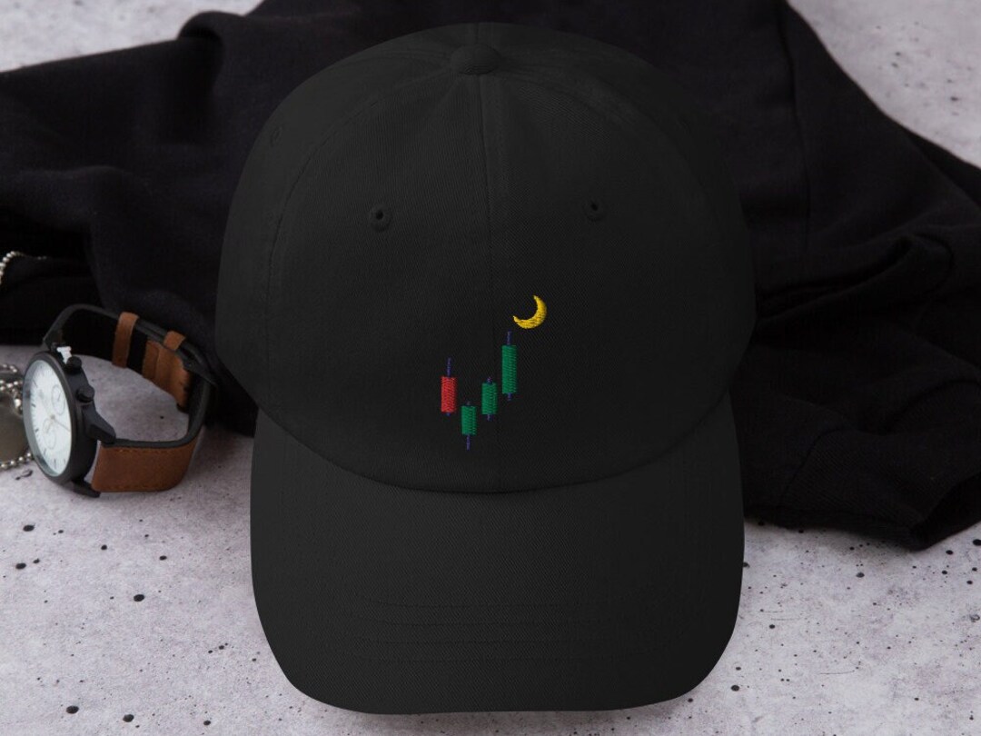 Stock Market Trading Embroidered Cap, Candlestick Dad Hat, Bullish Moon ...