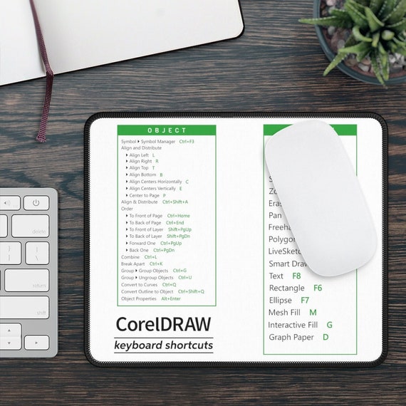 Corel Draw Keyboard Shortcuts Mouse Pad Desk Mat for a - Etsy