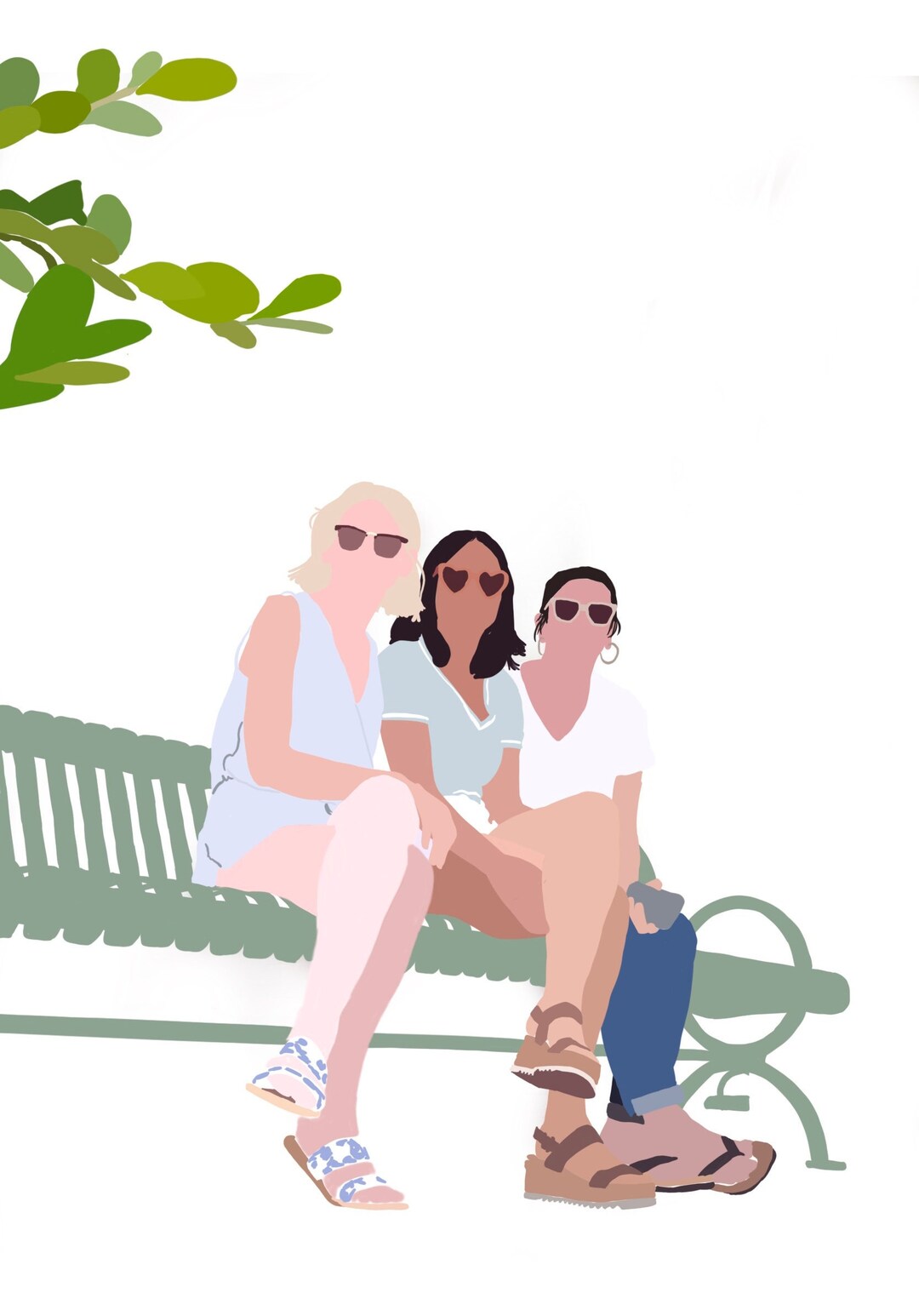 Custom Minimal Group Portrait- No Background - Etsy