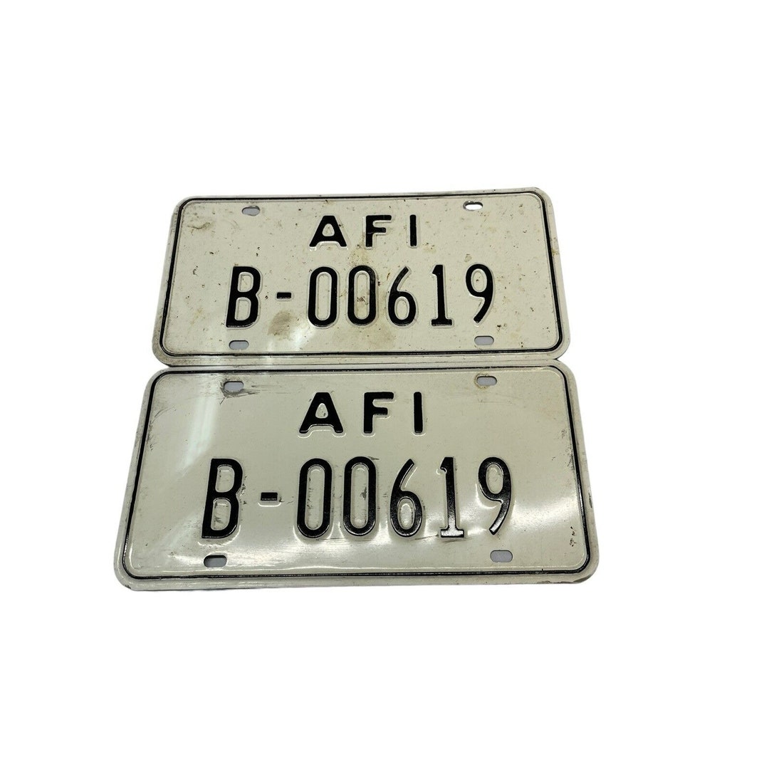 License Plates Pair AFI American Forces in Italy Military Both Plates ...