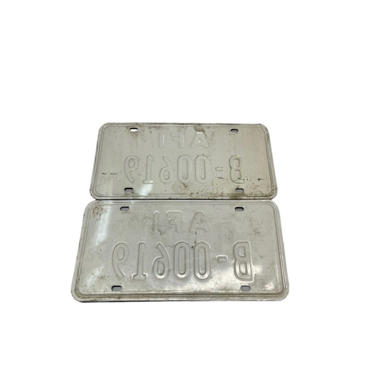 License Plates Pair AFI American Forces in Italy Military Both Plates ...