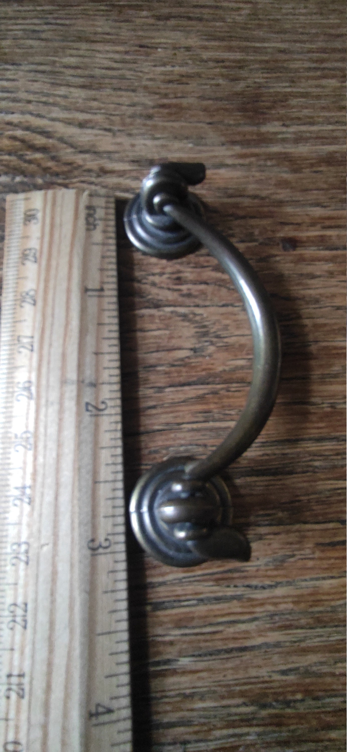 Handle Pull Antique Brass Drop Handle Drawer Pull - Etsy