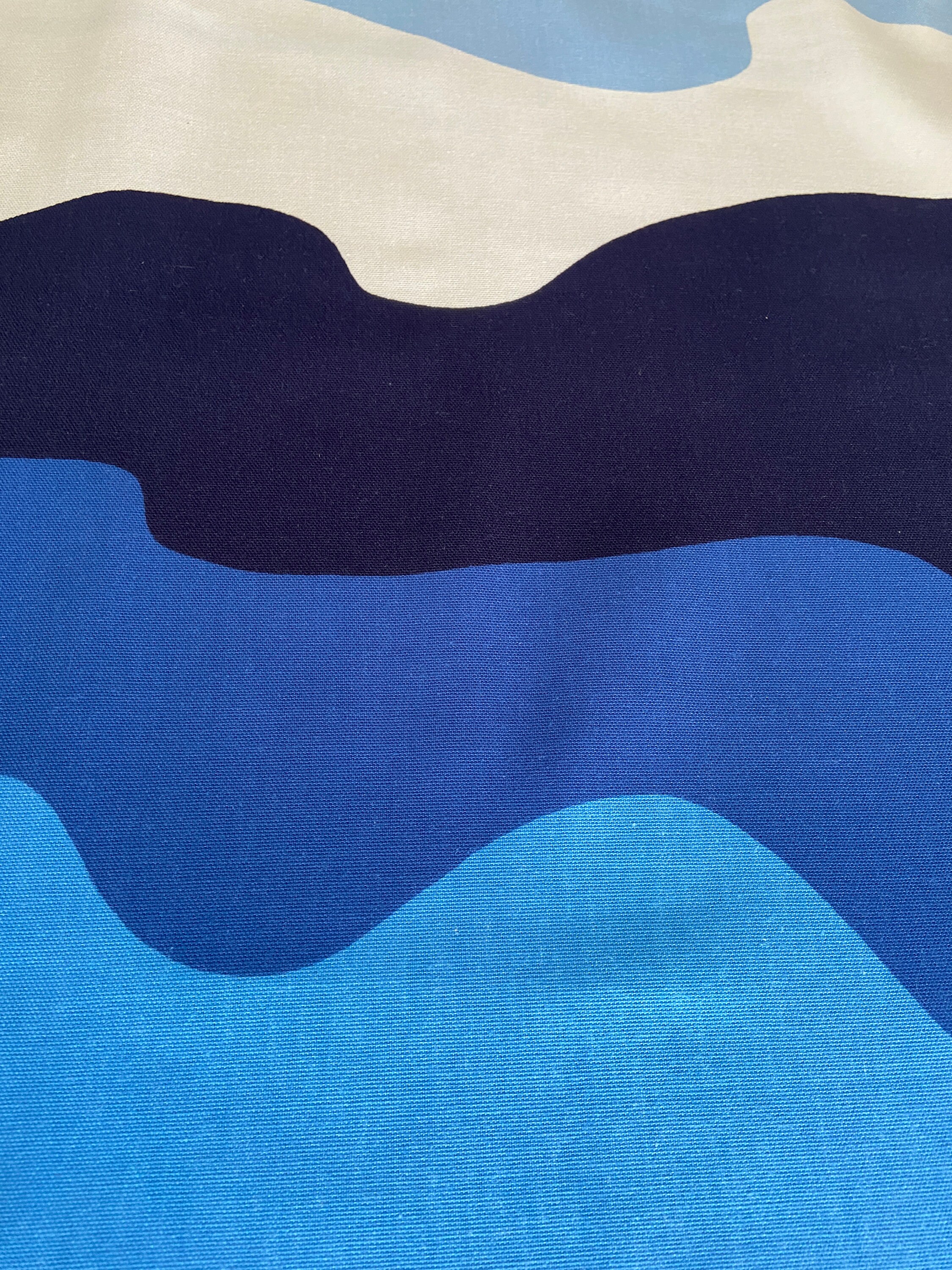 Scandinavian Cotton Fabric Blue Waves Fabric Home Décor Fabric ...