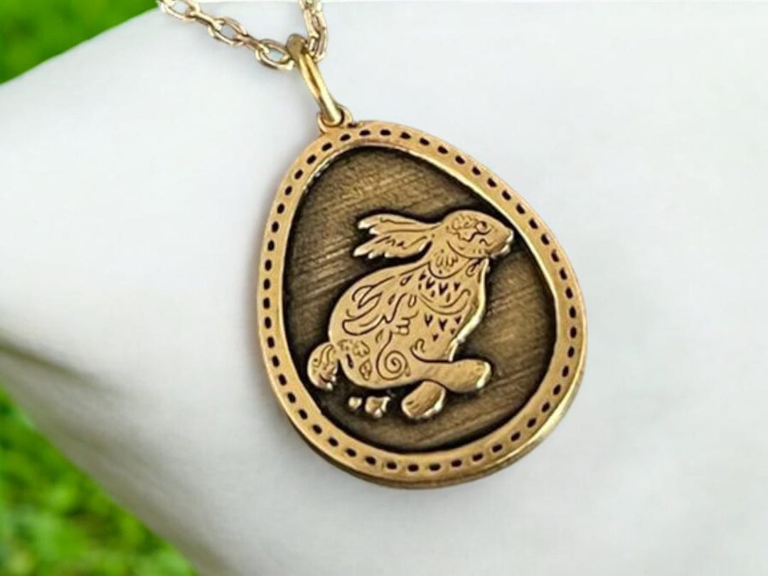 Silver Bunny Pendant,necklace,white Rabbit Jewelry, Chinese Year Easter ...