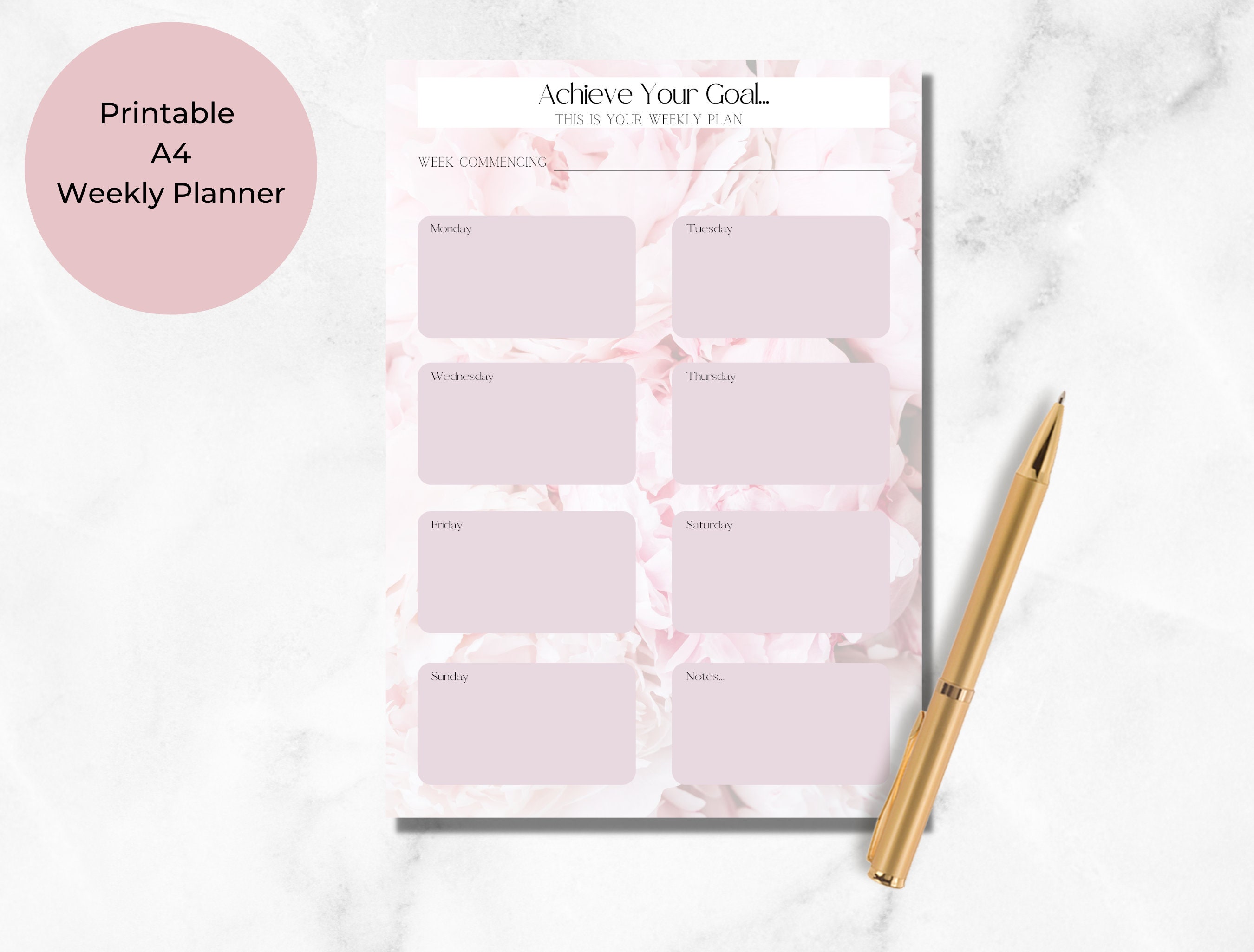 Goal Setting Worksheet | Goal Planner | Weekly Planner Printable ...