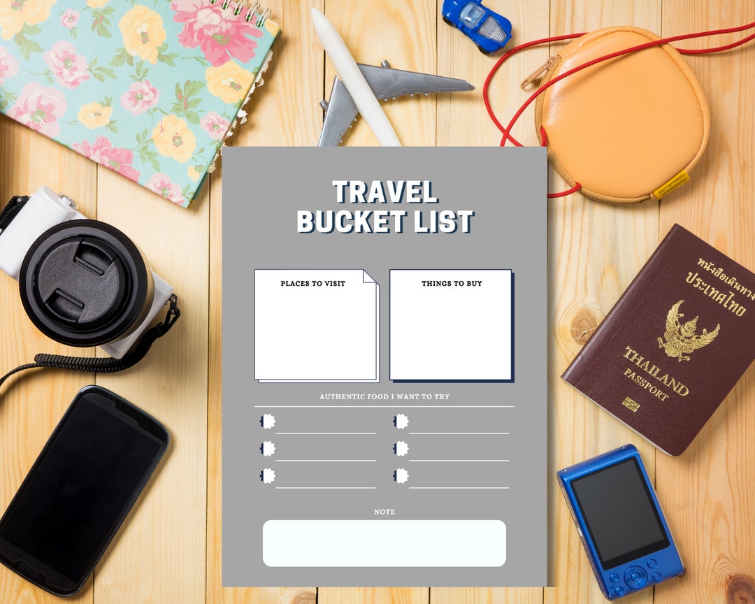Travel Bucket List Printable, Bucket List Template, Adventure Bucket ...