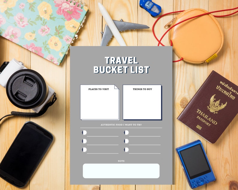 Travel Bucket List Printable, Bucket List Template, Adventure Bucket ...