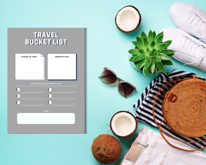 Travel Bucket List Printable, Bucket List Template, Adventure Bucket ...