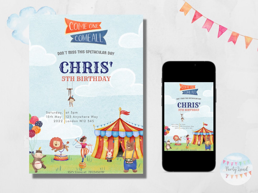 Digital Circus Birthday Party Invitation - Etsy