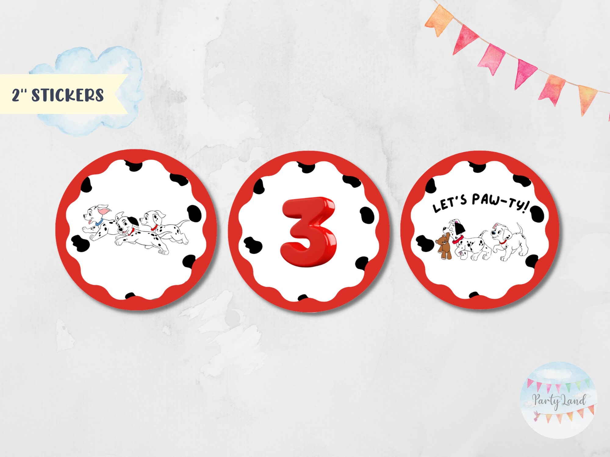 Personalised 101 Dalmatians Party Cupcake Toppers Digital - Etsy