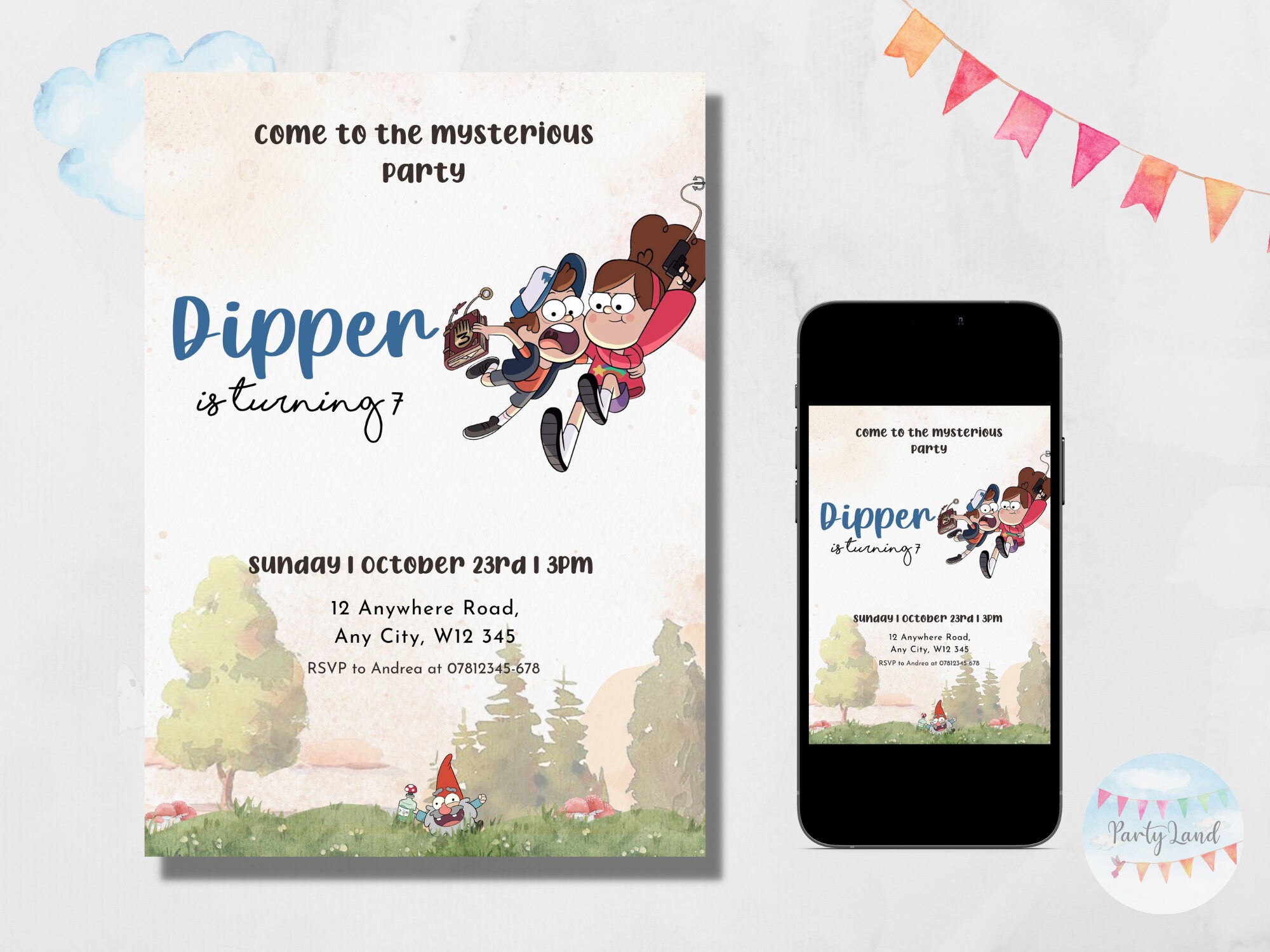 Digital Gravity Falls Birthday Party Invitation - Etsy