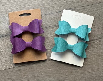 Mermaid & Turquoise Bows Mini Hair Bows Small Bow Hair - Etsy