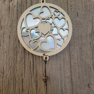 Lotsa Hearts Suncatcher Reflector Upcycled Cds - Etsy