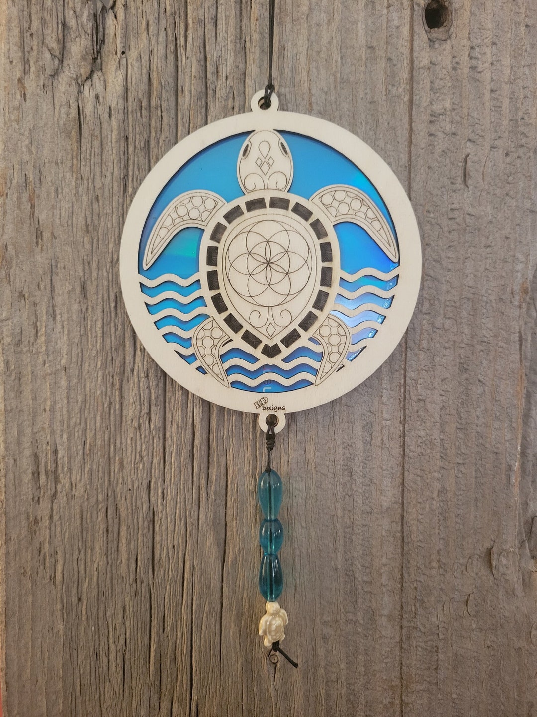 Sea Turtle Suncatcher Reflector Upcycled Cds - Etsy