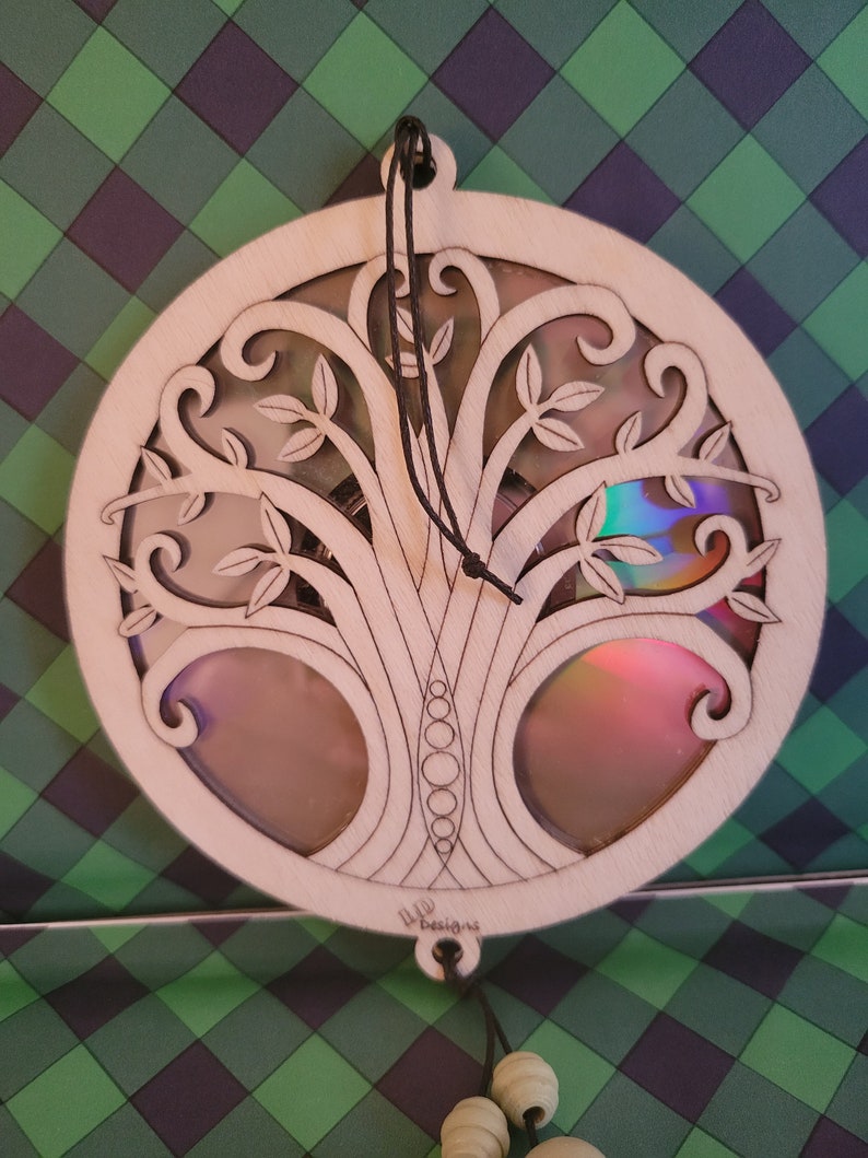 Family Tree Suncatcher Reflector Upcycled Cds Laser Cut - Etsy