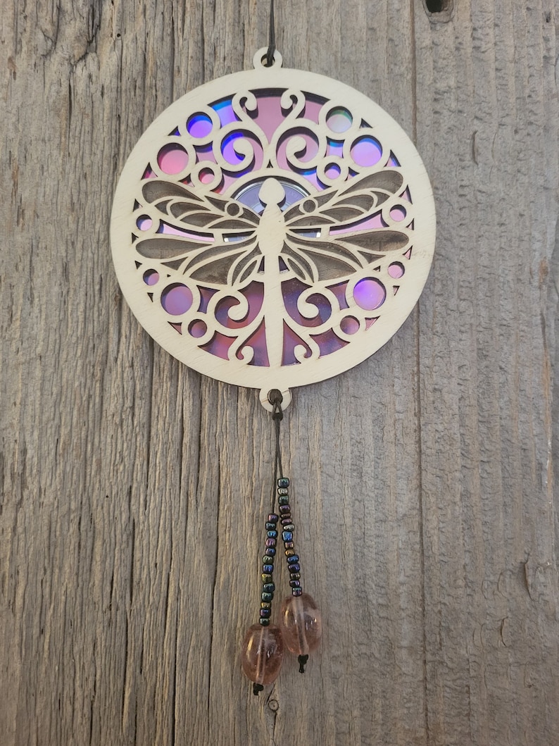 Dragonfly Suncatcher Reflector Upcycled Cds Laser Cut - Etsy
