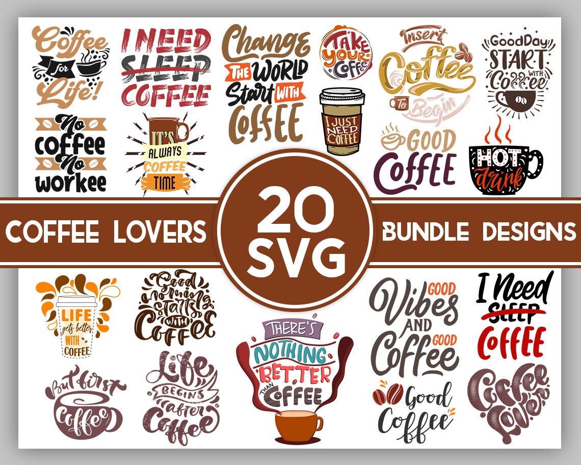 Coffee SVG Bundle | Coffee Quotes SVG | Coffee Designs SVG - Etsy