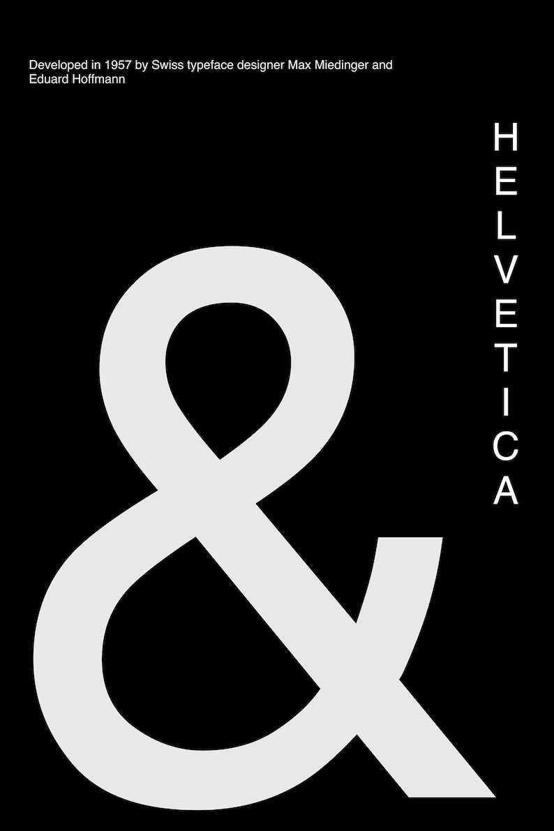 Helvetica Typeface Poster unframed - Etsy