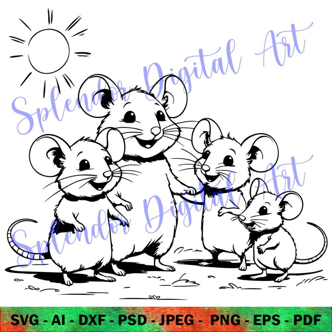 FAMILY of MICE SVG - Cute Mouse Cut File for Cricut and Silhouette ...