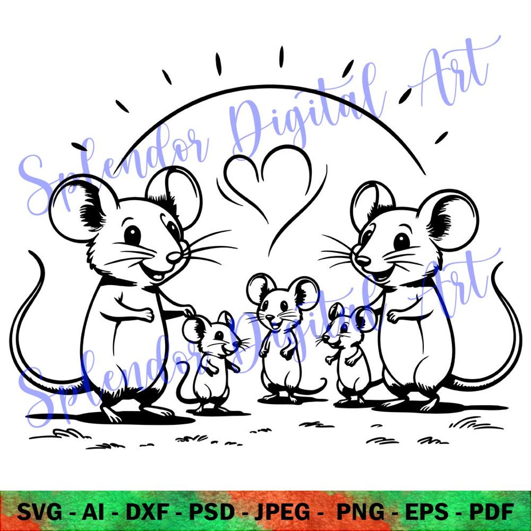 FAMILY of MICE 2 SVG - Cute Mouse Cut File for Cricut and Silhouette ...