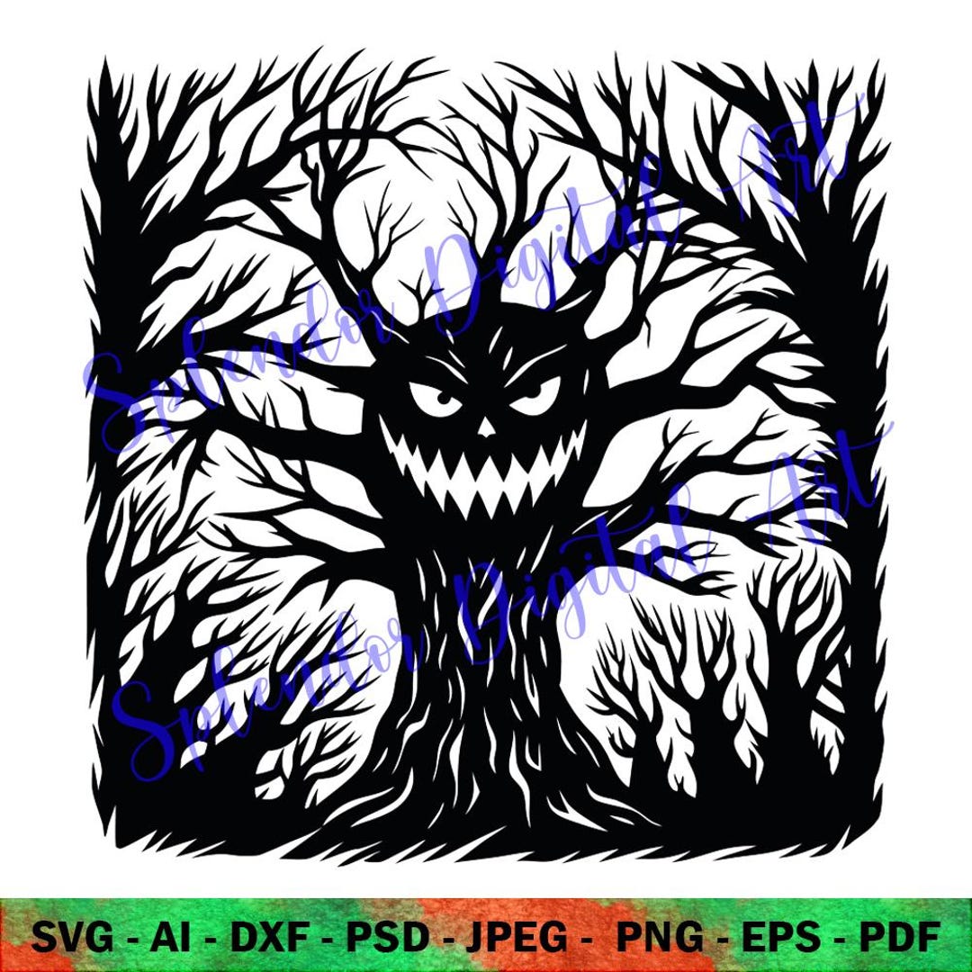 Spooky TREE Halloween SVG | Horror Graphics for Cutting Machines ...