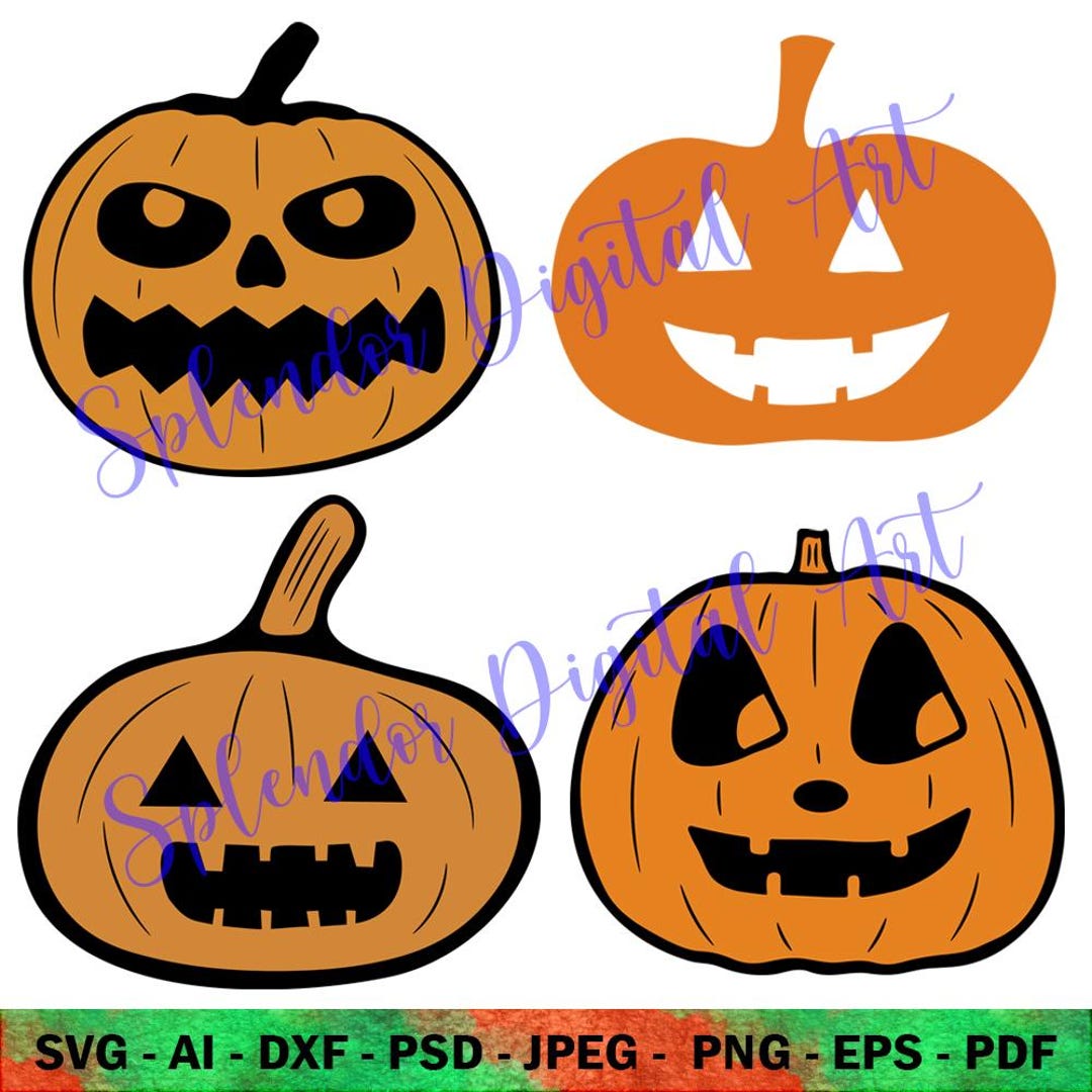 12 PUMPKIN FACES and Tree and Bats SVG, Halloween Svg Bundle, Halloween ...