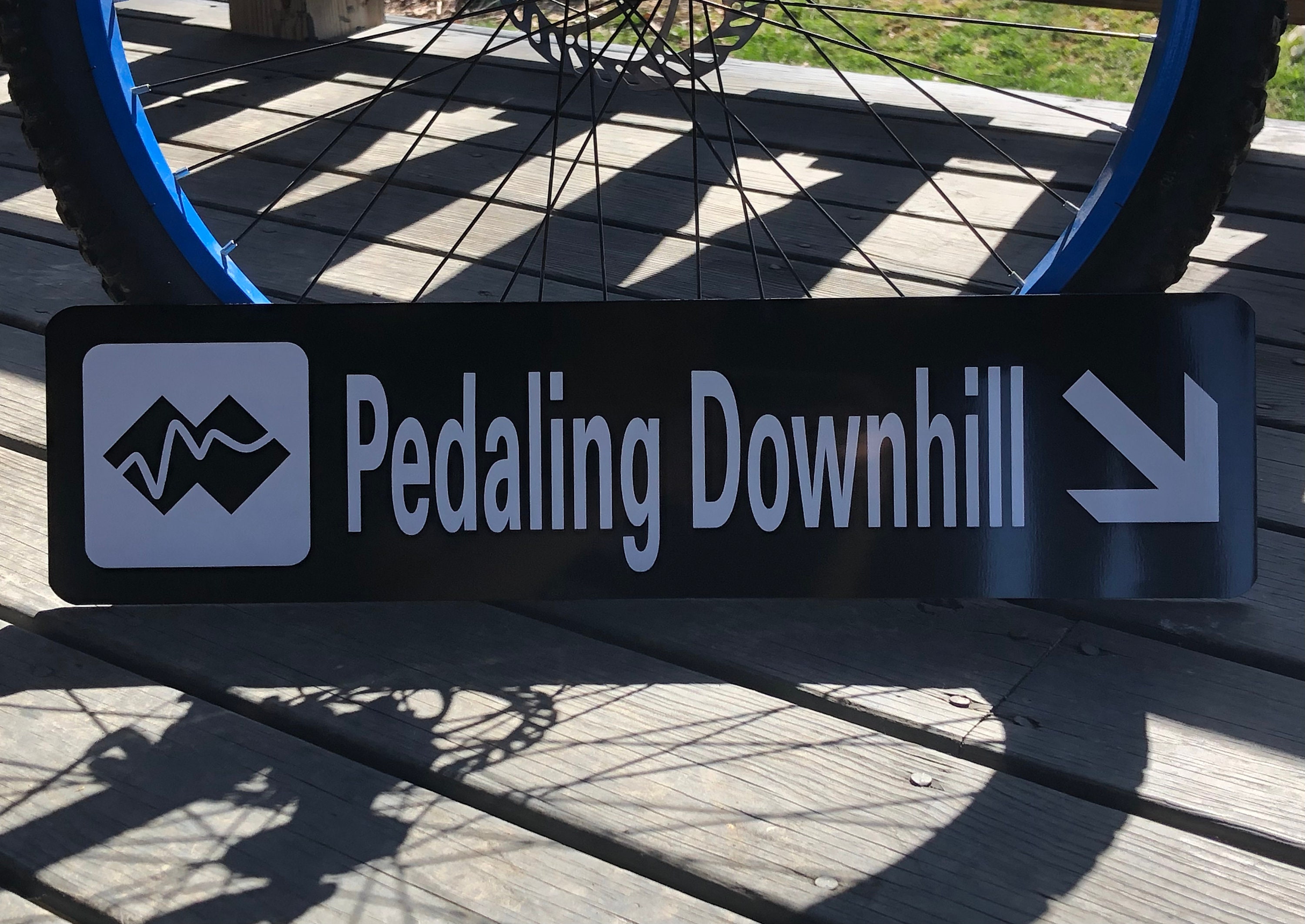 Customizable Metal Bike Sign: Aluminum & Vinyl Mountain Biking Trail Signs (6"x24") | Windward ...