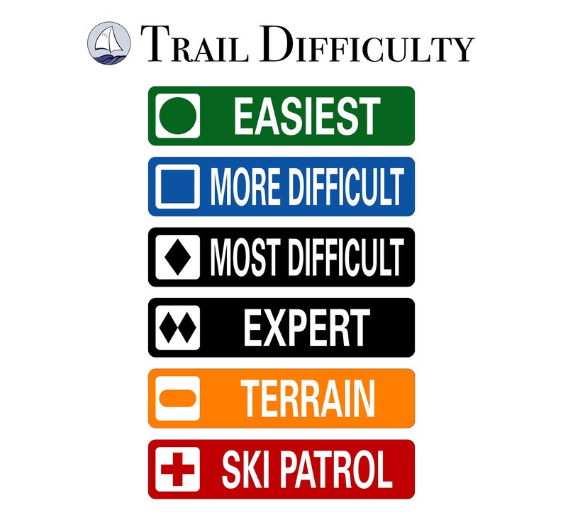 Customizable Metal Ski Trail Sign: Aluminum & Vinyl Sign (6"x24 ...