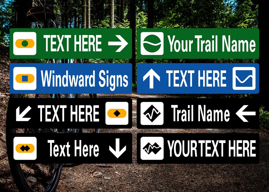 Customizable Metal Bike Sign: Aluminum & Vinyl Mountain Biking Trail ...