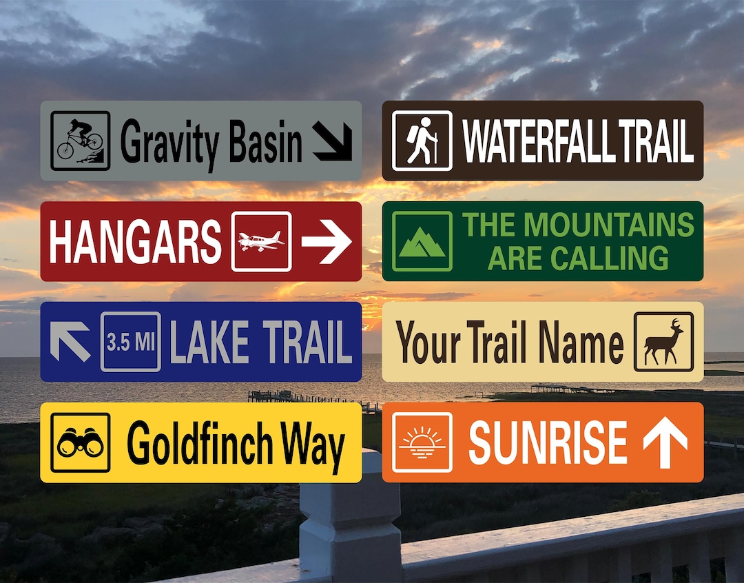 Customizable Metal & Vinyl Trail Signs | Colored Trailhead Signs ...