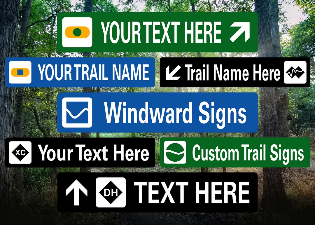Custom Metal & Vinyl Bike Trail Signs Trailhead Sign Mountain Biking ...