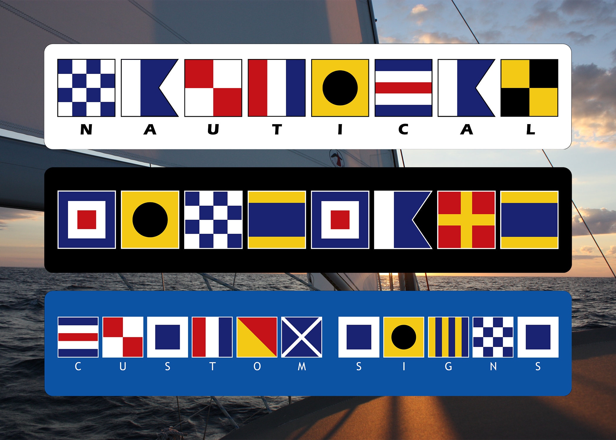 Custom Nautical Flag Metal & Vinyl Sign | Signal Flags, Boating ...