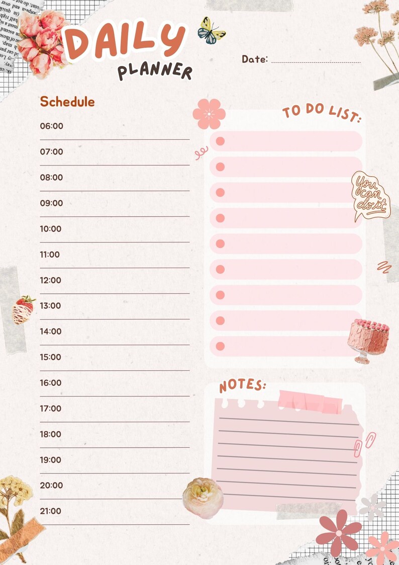Daily to Do List Printable, Productivity Planner, Daily Schedule ...