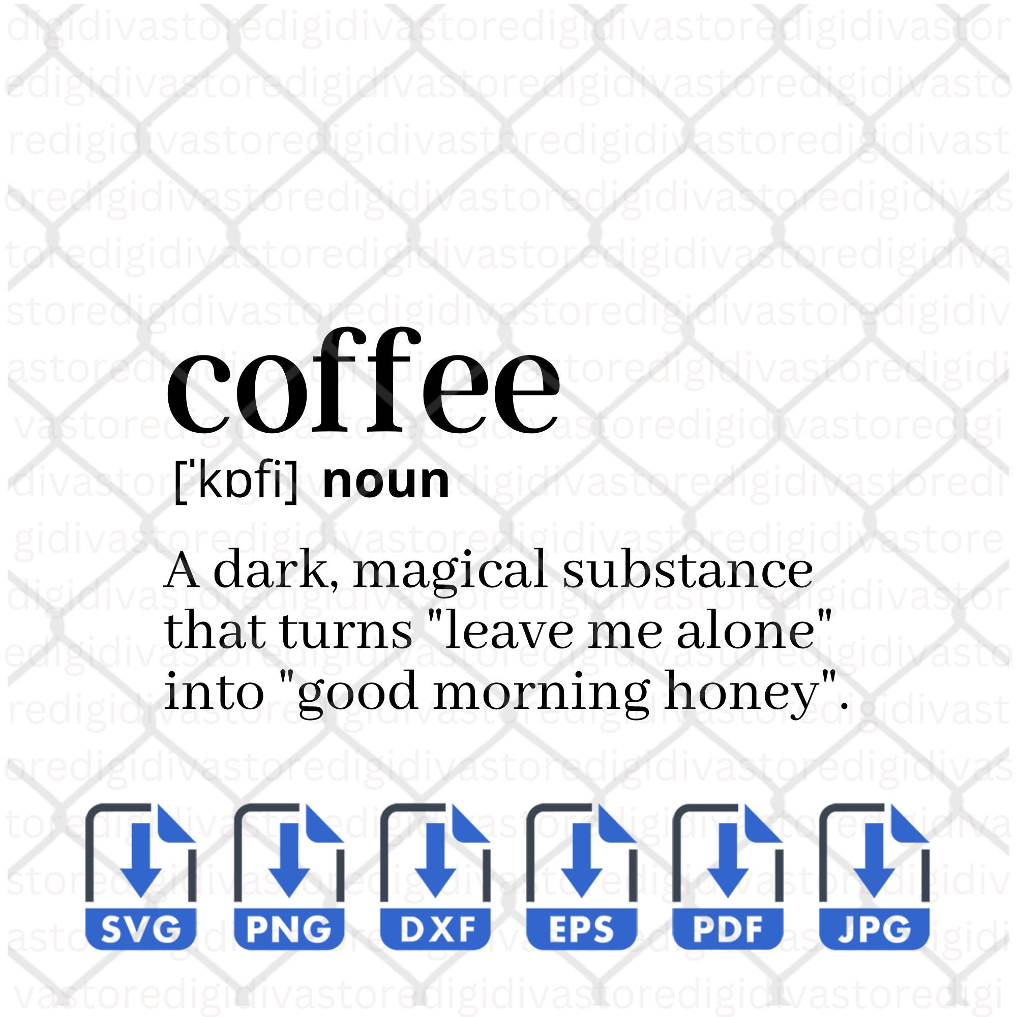 COFFEE Definition Svg & Cut Files for Crafters Digital Downloads ...
