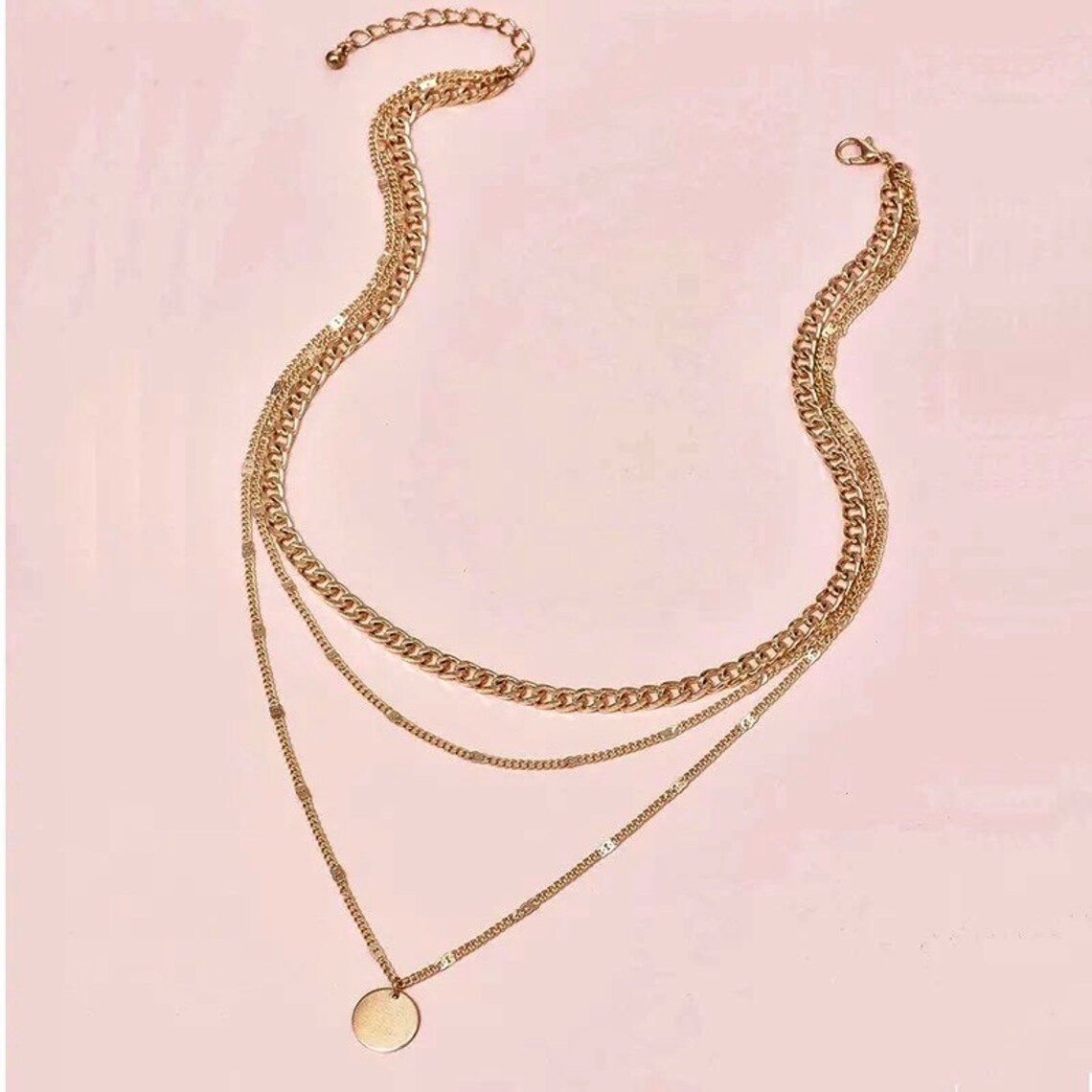 Multi Strand Necklace Gold Necklace Minimalist Gold - Etsy