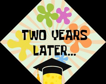 Graduation Cap Topper Sponge Bob Two Years Later Blue - Etsy