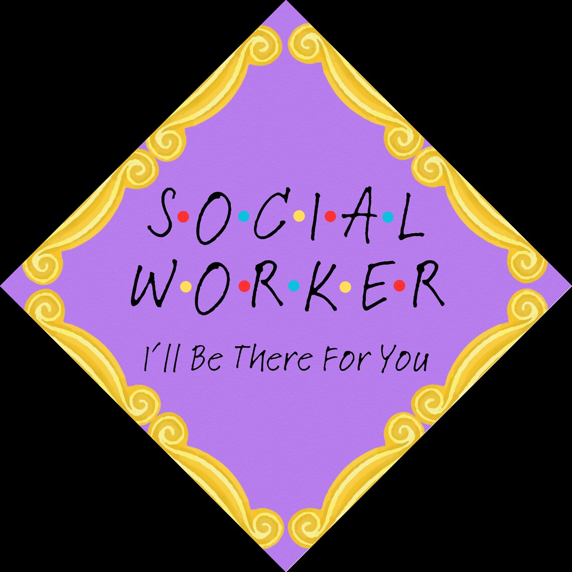 Graduation Cap Topper - Social Worker Purple - Etsy