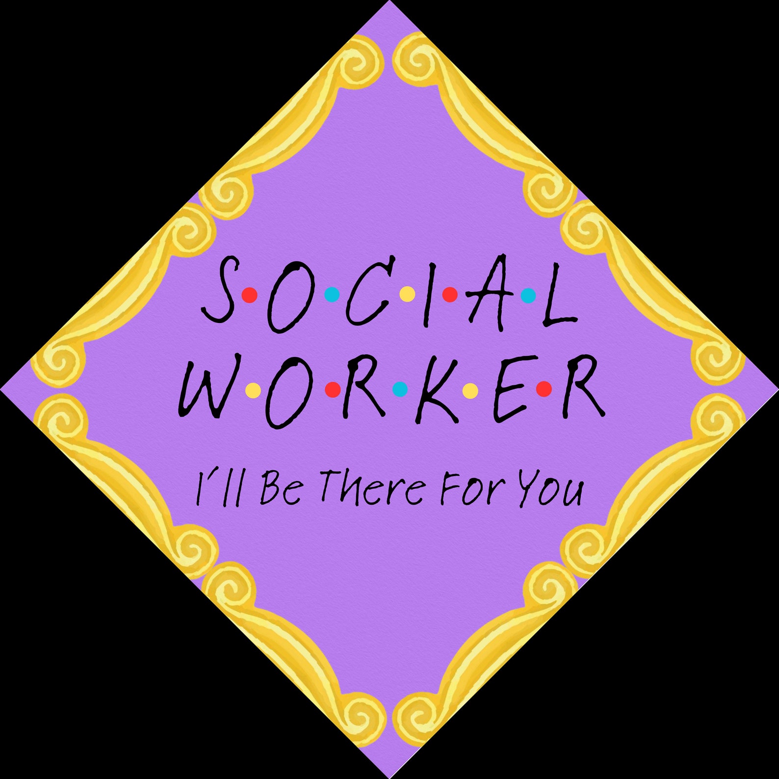 Graduation Cap Topper - Social Worker Purple - Etsy