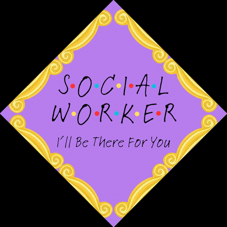 Graduation Cap Topper - Social Worker Purple - Etsy