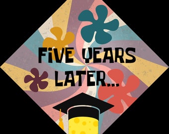 Graduation Cap Topper Sponge Bob Two Years Later Blue - Etsy