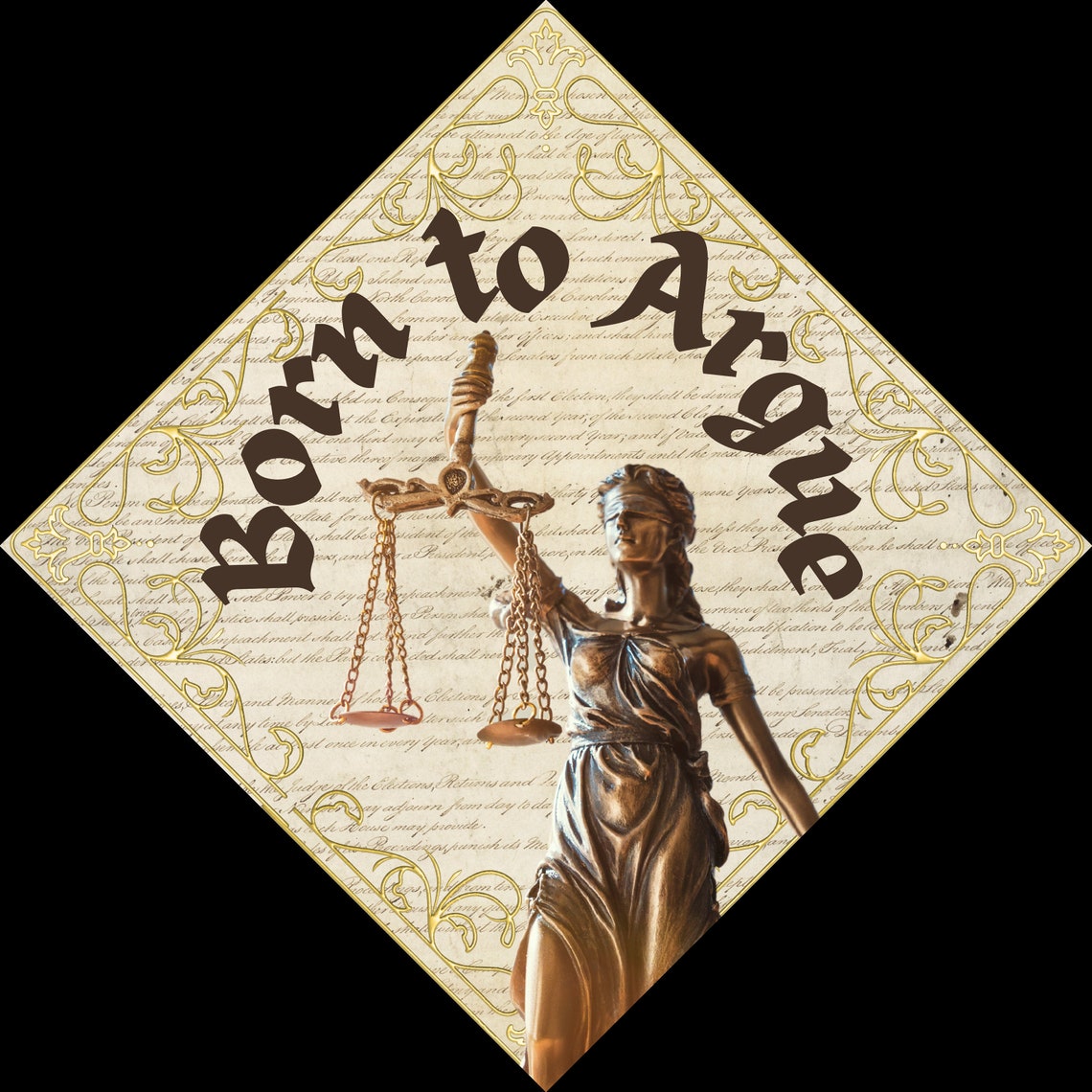 Graduation Cap Topper - Born to Argue - Etsy