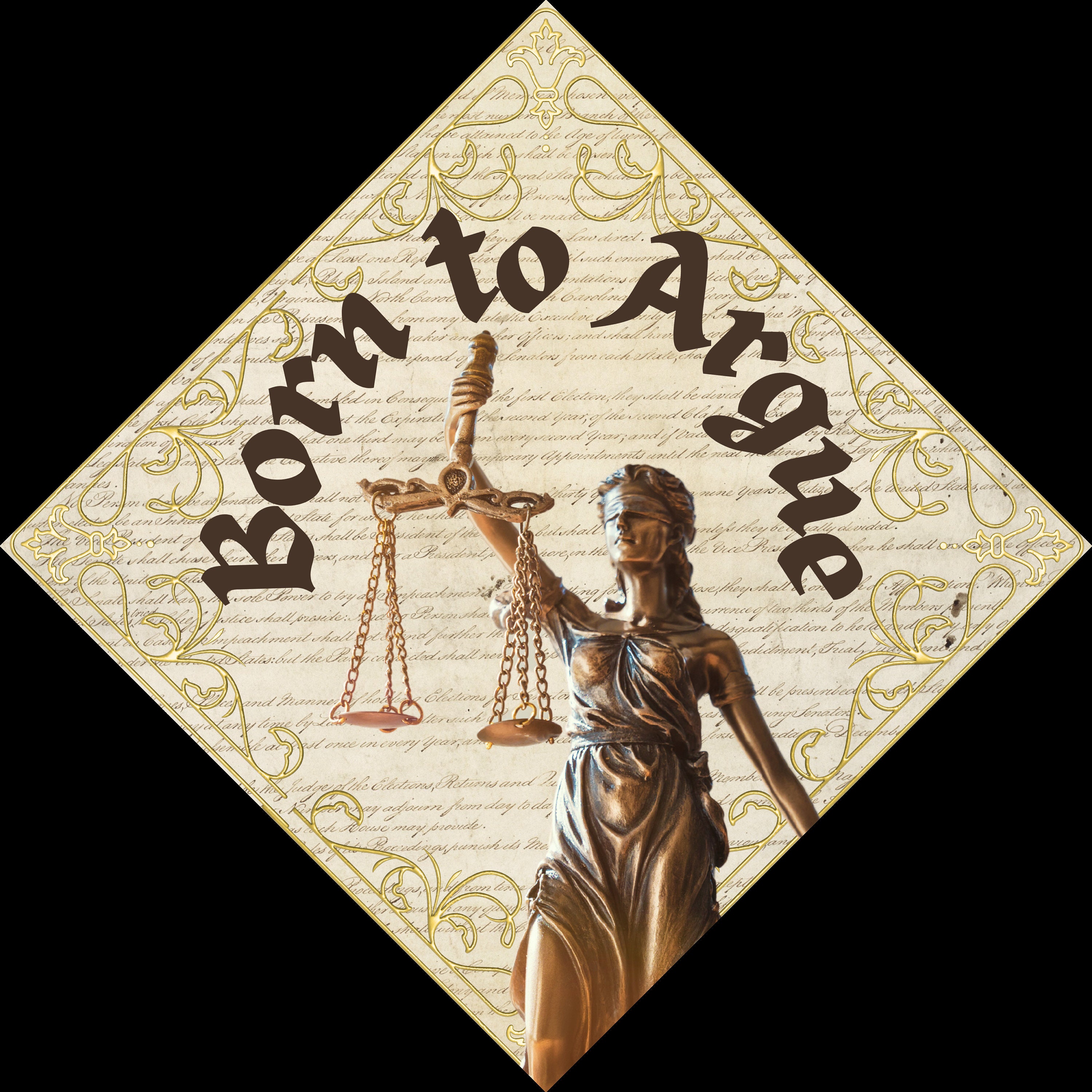 Graduation Cap Topper - Born to Argue - Etsy