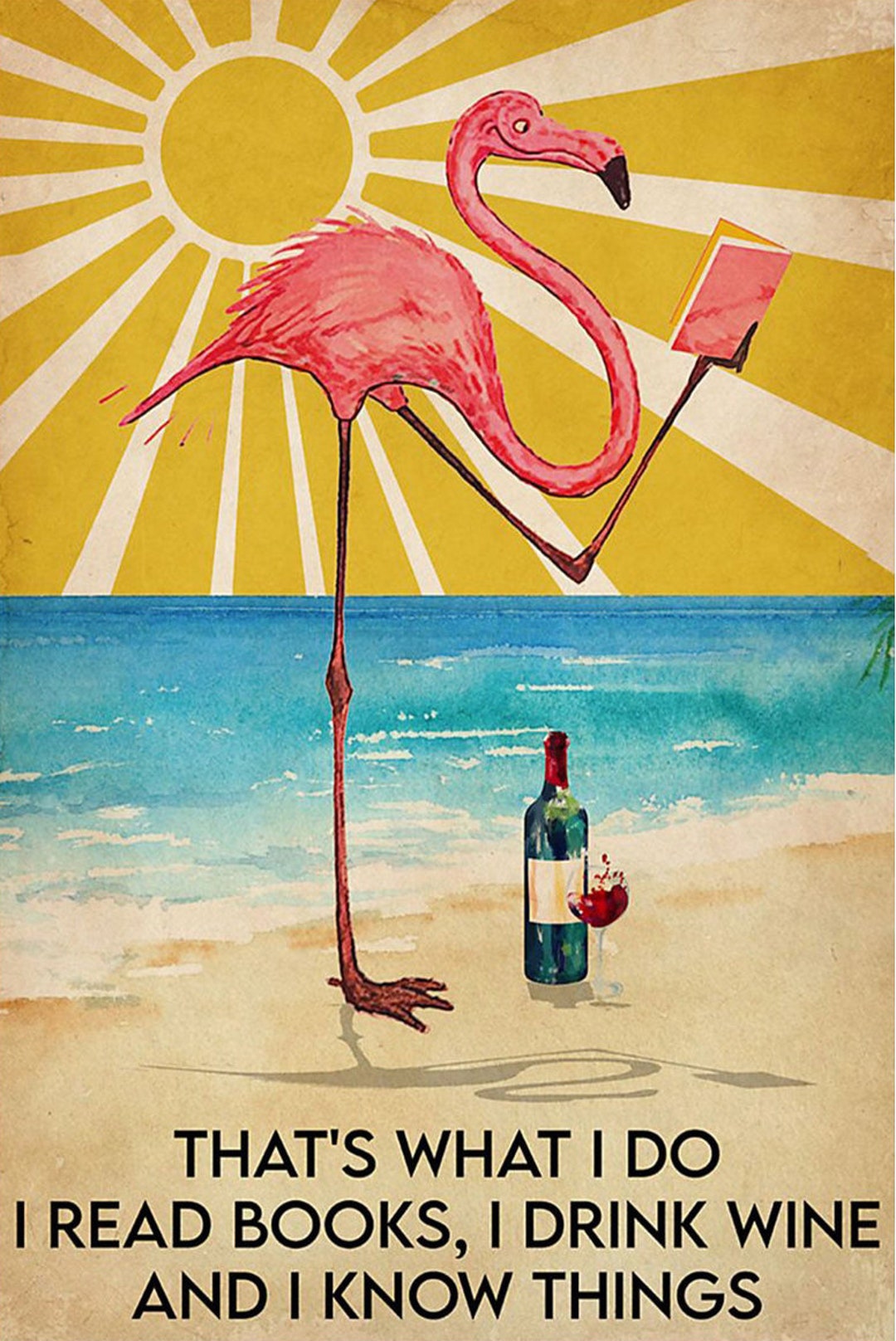 Summer Beach Poster, Ocean Poster, Flamingo Poster, That What I Do I ...