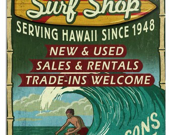 Surf Shop Poster - Etsy