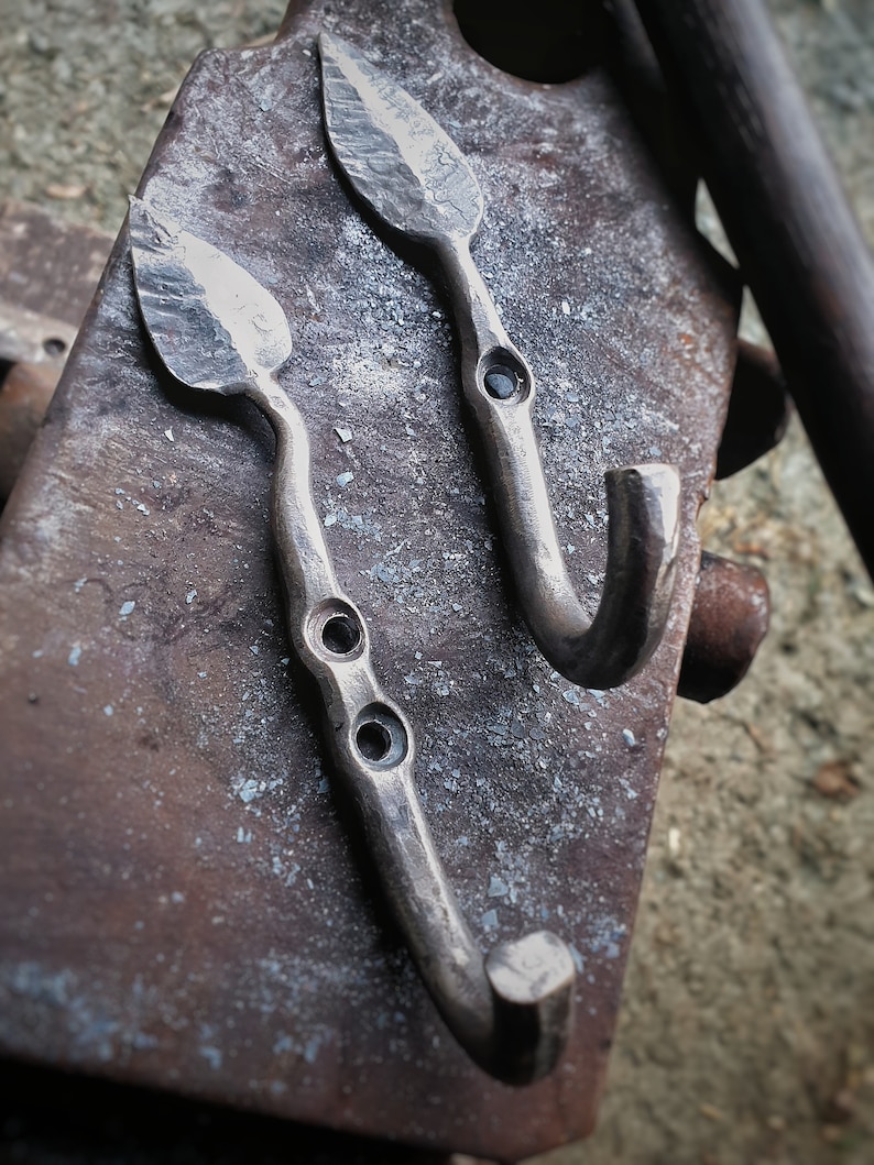 Forged Multipurpose Leaf Design Steel Hooks - Etsy