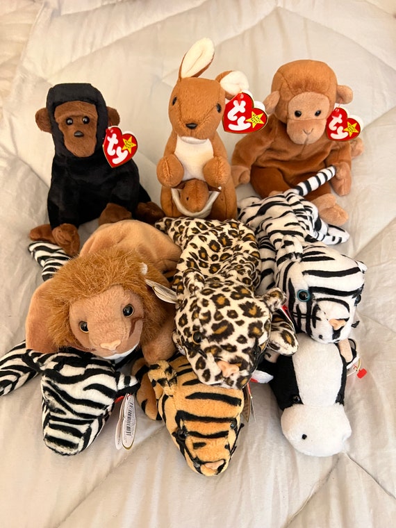 Ty Beanie Babies Choice of Wild Animals Freckles Ziggy - Etsy