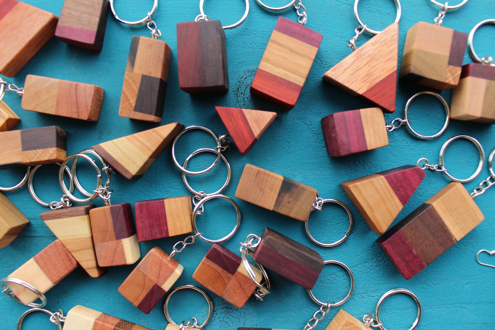 Hand Crafted Wood Keychains - Etsy