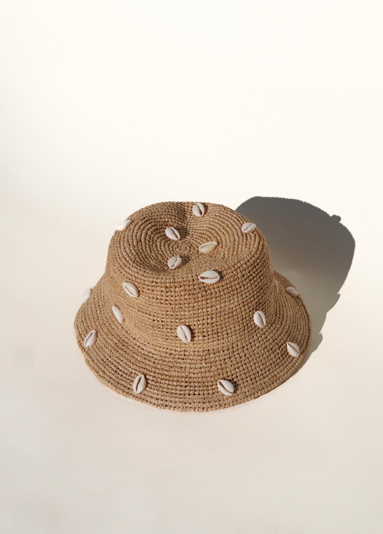 Puka Dot- Cowry Shell Raffia Bucket Hat, Seashell Hat, Sun Hat, Beach ...